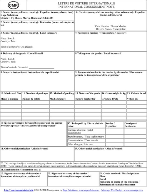 What is CMR Document and Application Areas? - Albatross Shipping UK